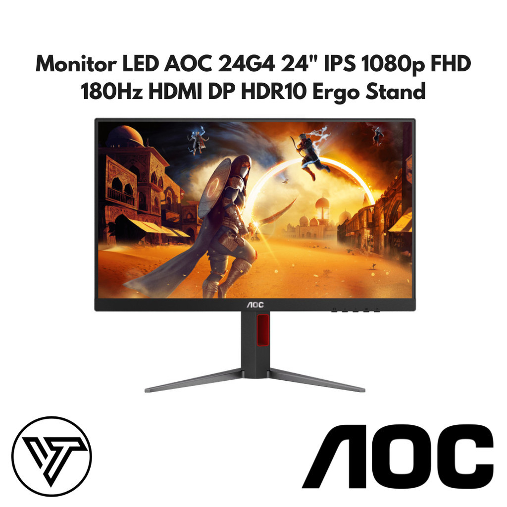 AOC 24G4 24" IPS 1080p FHD 180Hz HDMI DP HDR10 Ergo Stand | Shopee ...