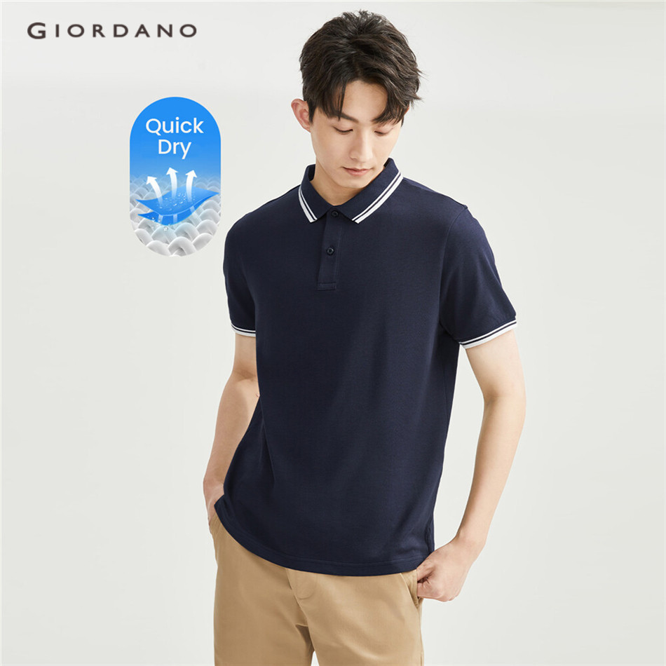 GIORDANO MEN Quick dry short sleeve polo shirt 01014387 | Shopee Philippines