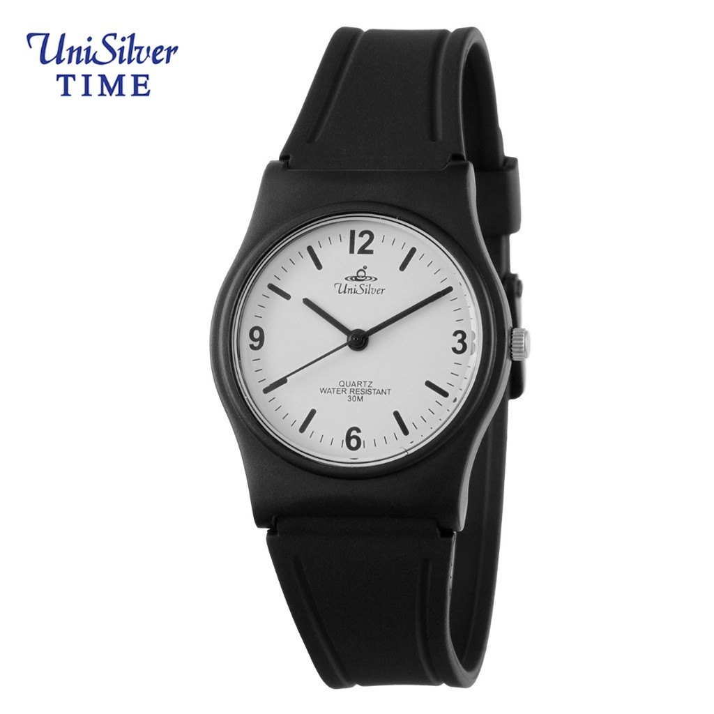 UniSilver TIME Women's Small Black Analog Rubber Watch KW4656-1005 ...
