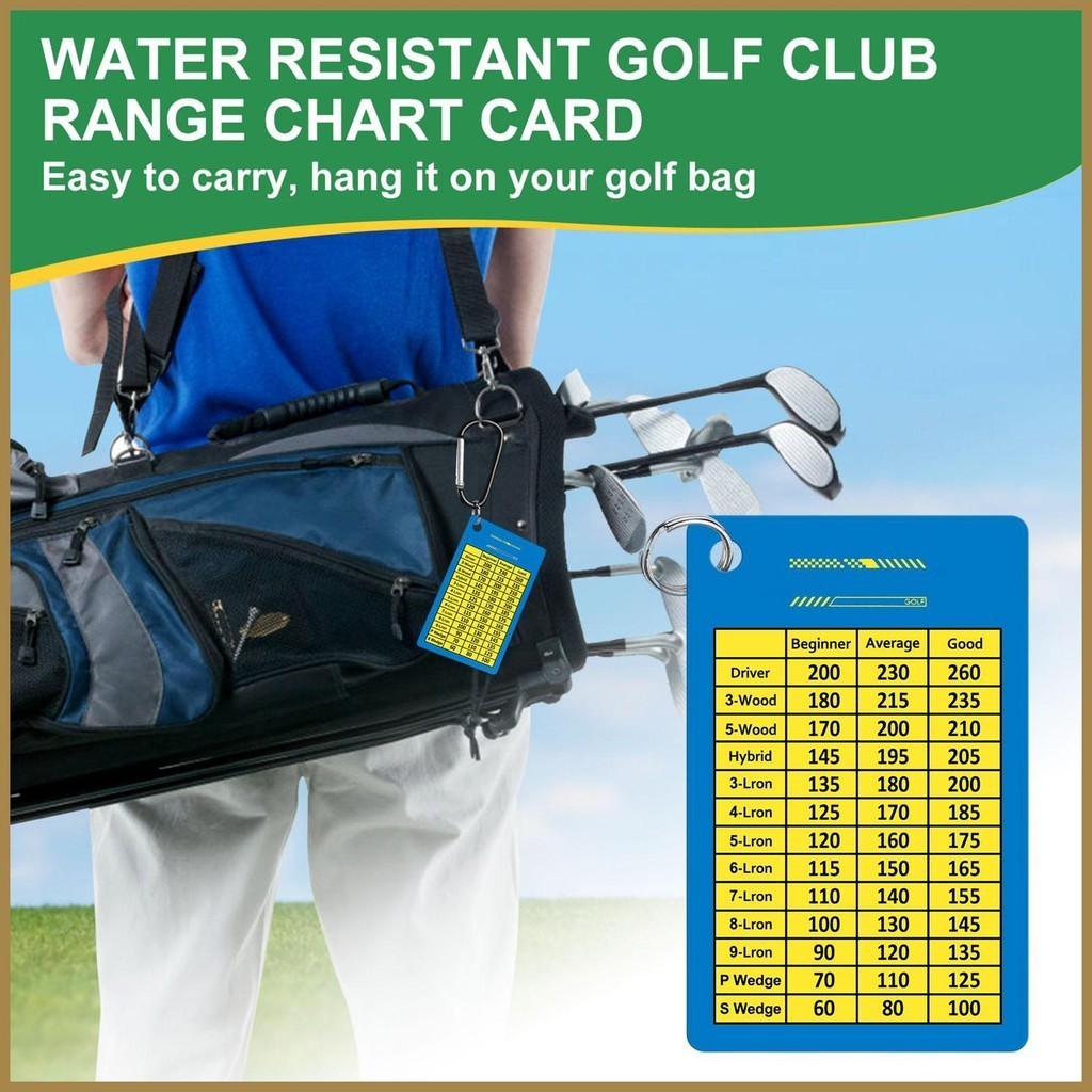 Golf Club Distance Chart Portable Golf Club Range Card 2pcs Golf Club ...