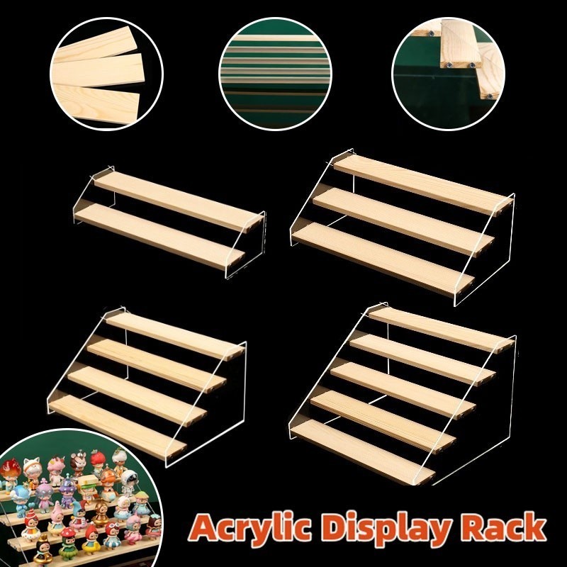 3/4/5 Layer Wooden Acrylic Display Stand Animation Model Riser Counter ...