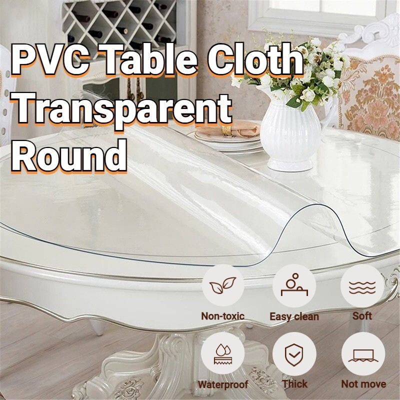 PVC Soft Glass Table Cover Rectangular/Circular Clear Desk Mat ...