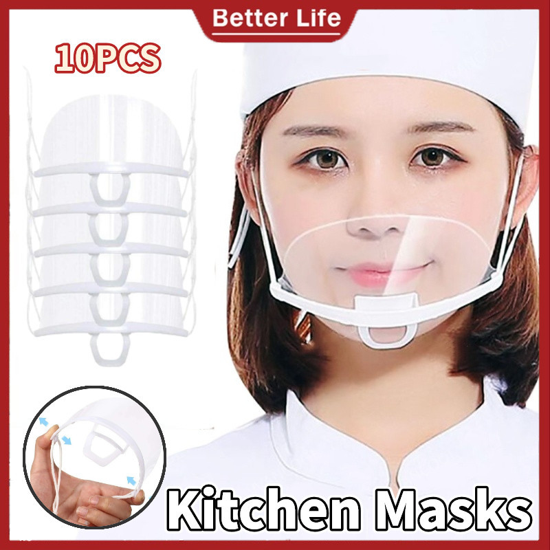 10 Pieces Transparent Mouth Mask Transparent Face Mask Sanitary ...