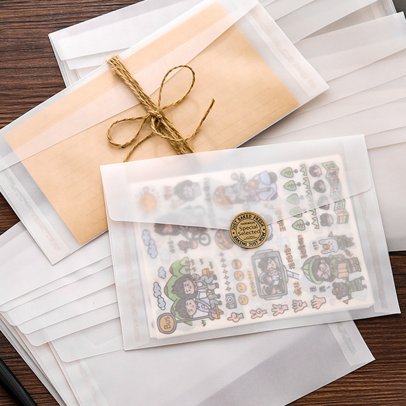 10 Pcs Vintage and Elegant Semi-Transparent Frosted Window Envelopes ...