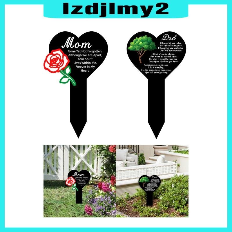 [Lzdjlmy2] Heart Memorial Remembrance Plaque Stake Yard Lawn Cemetery ...