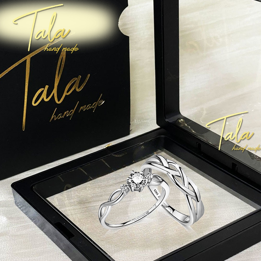 TALA Hand Made 18K Platinum Plated Valentines Wedding Diamond Couple ...
