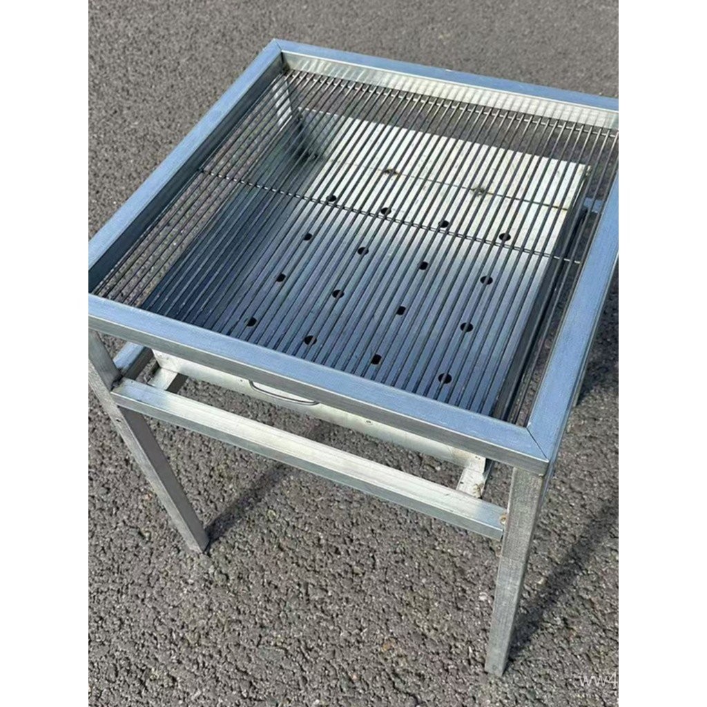 Large Square BBQ Table for Multiple People, Detachable Portable BBQ ...