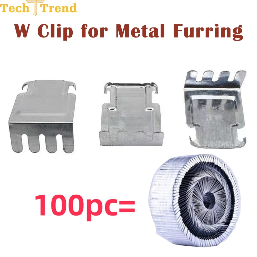 100pcs W clip Double Furring Clip Metal Furring Wall Clip Metal Furring ...