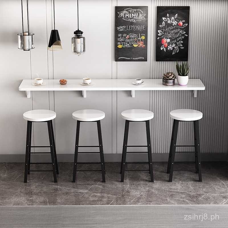 Wall-Mounted Folding Bar Table for Home Balcony Against Wall Long Table ...