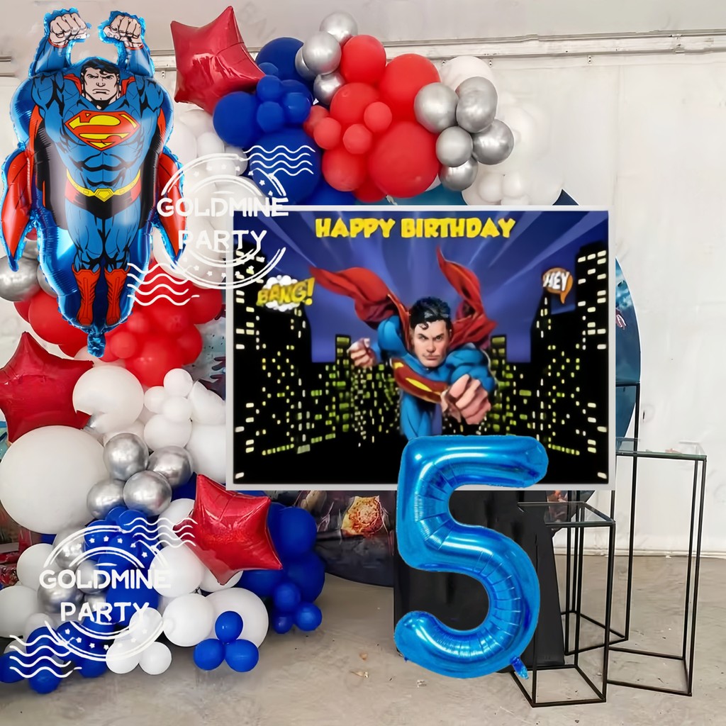 Marvel Superman Balloons Garland Arch Kit Batman Foil Balloons Birthday ...