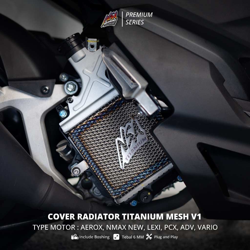 NSA COVER RADIATOR TITANIUM MESH V1 PREMIUM SERIES NMAX AEROX V1 V2 ...