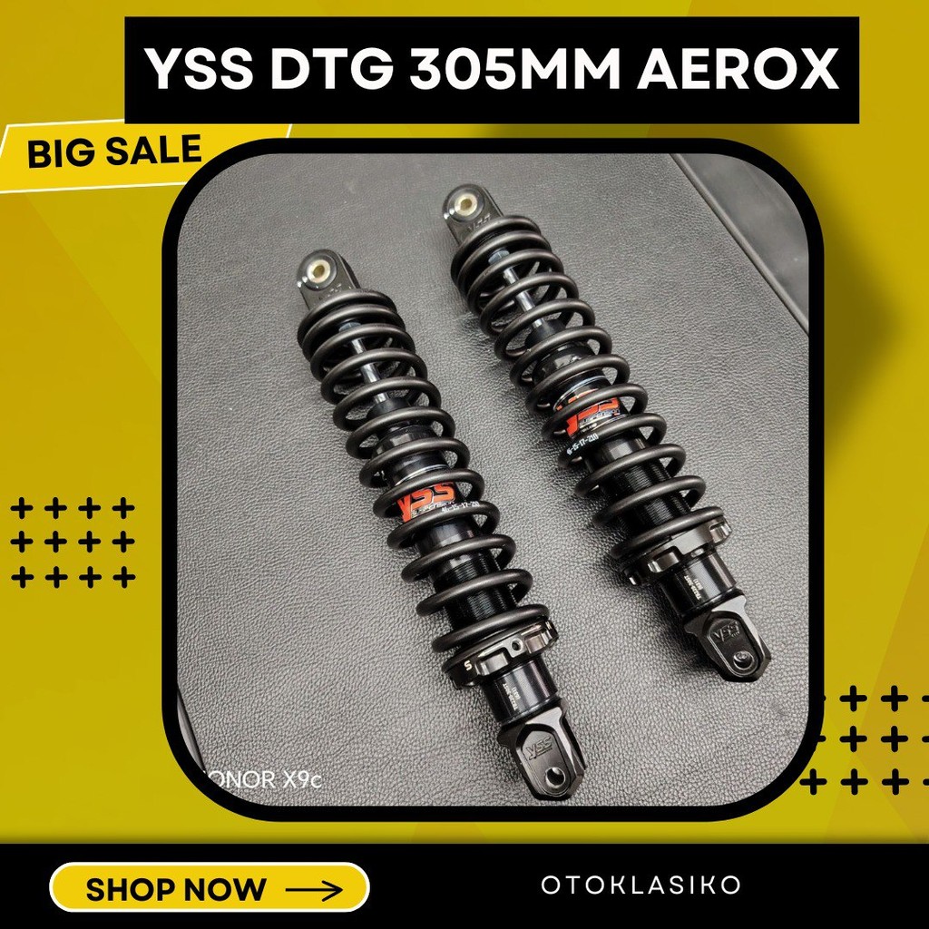 yss suspension dtg plus yamaha aerox / nmax v2 black black | Shopee ...