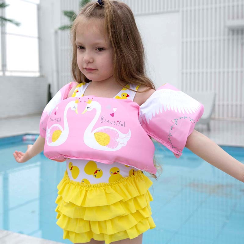 Girls' Swimming Cartoon Buoyancy Swimsuit Swan Mermaid Flamingo Unicorn ...