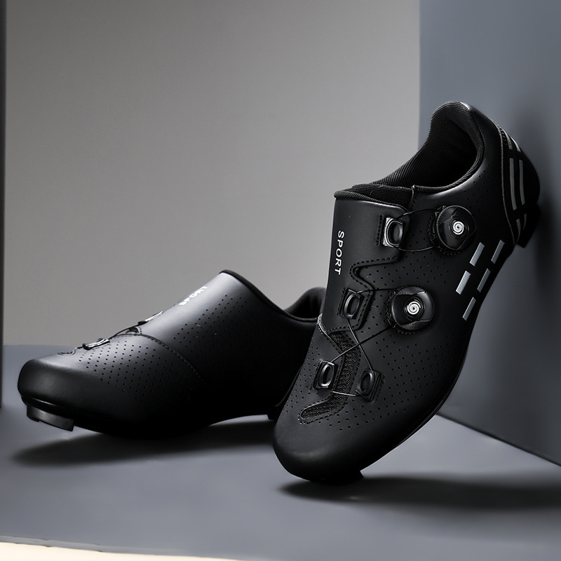 Professional New Cycling Shoes Men Ultralight Double Buckles Road Bike Cycling Shoes Road Bike ...