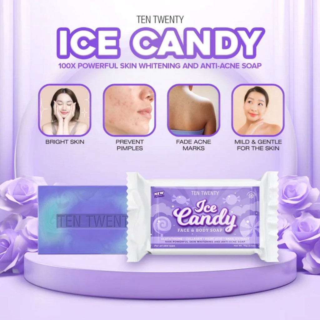 TEN TWENTY Ice Candy Whitening Soap Acne Oil Control Brightening ...