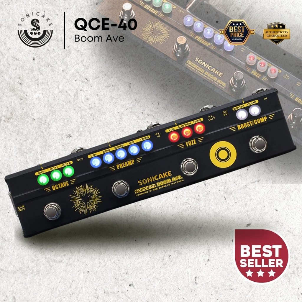 Sonicake QCE-40 Boom Ave. Brasil Bass Preamp DI Box Multi Effects ...