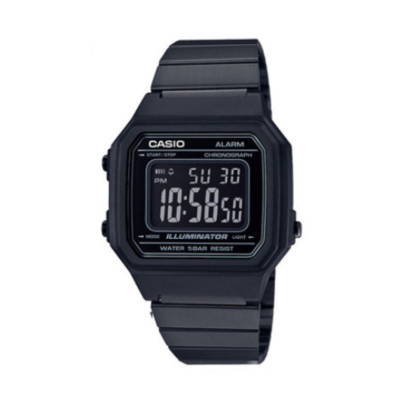 Casio (B650WB-1BDF) Black Stainless Steel Strap Digital 50 Meter Watch ...