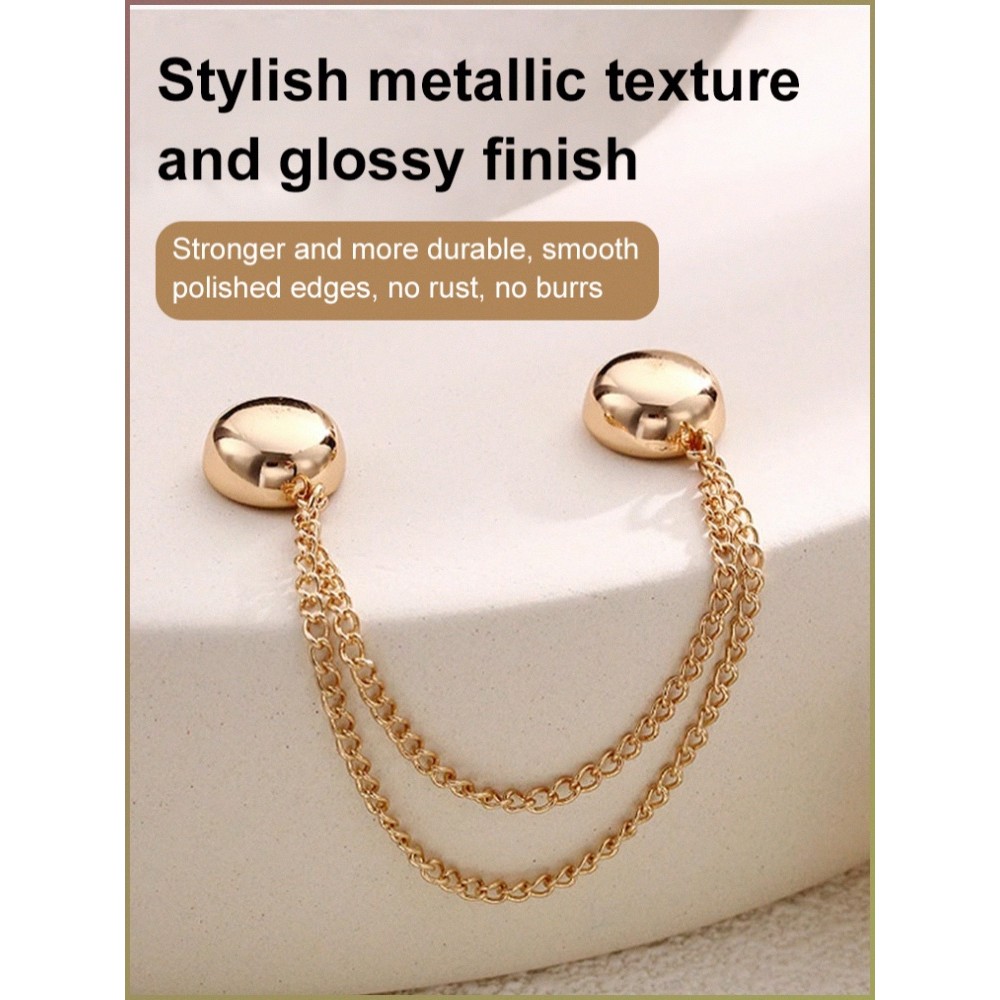 Button No Damage to Clothes Shorten the Edge Zipper Buckle Bright Metal ...