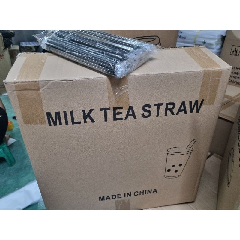 5000pcs 1 box Pack Slim Pointed Hard Straw 21cm x 6mm Individually ...