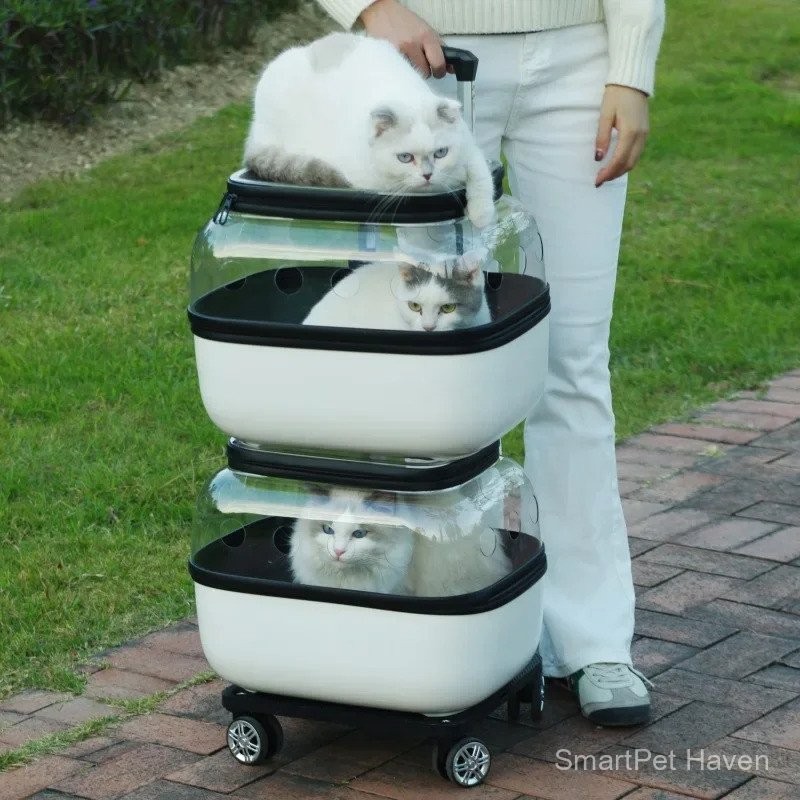 Cat Carrier Trolley Box Pet Carrier Cat Backpack Bag Cat Transport ...