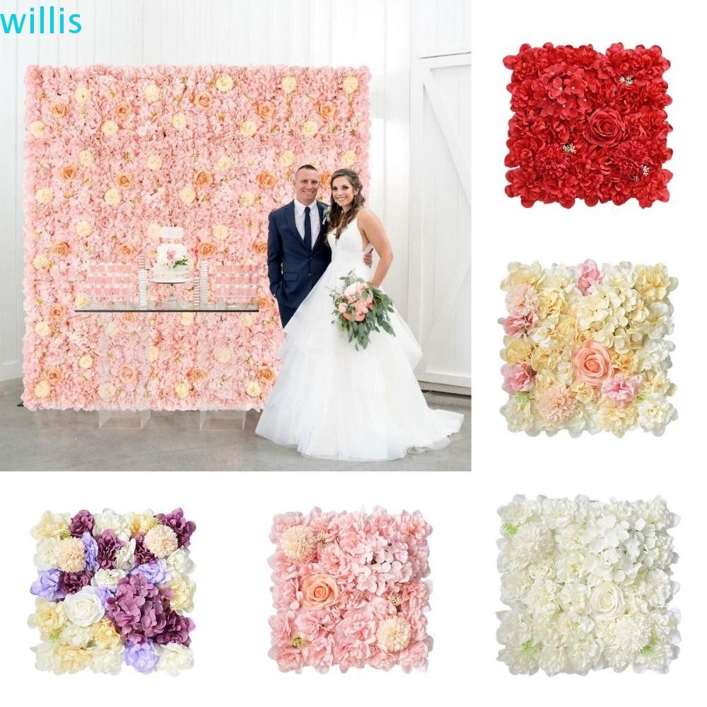 WILLIS Artificial Flower Wall Panels, Handmade Rose Theme Wedding Wall Backdrop, Romantic ...