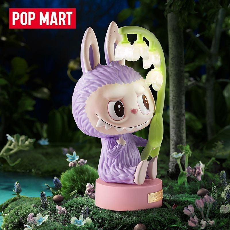 P POP MART LABUBU Wind Chime Flower Doll Hand-made Table Lamp Home ...