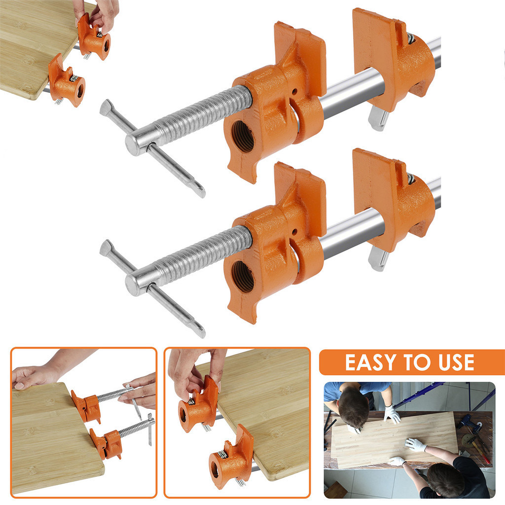2PCS Pipe Clamp Metal 1/2 Inch Pipe Clamp Set Woodworking Tools ...