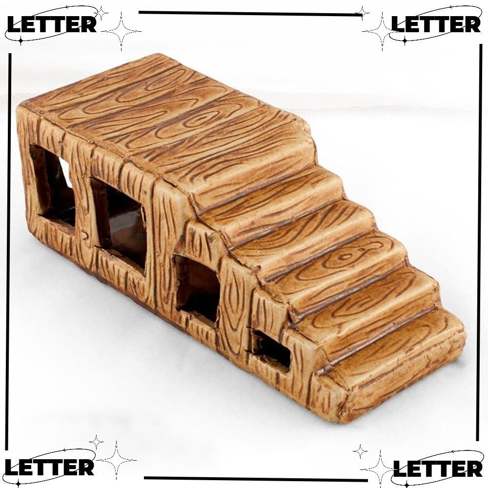 Let Reptile Resting Terrace Ceramic With Hide Cave Turtle Basking
