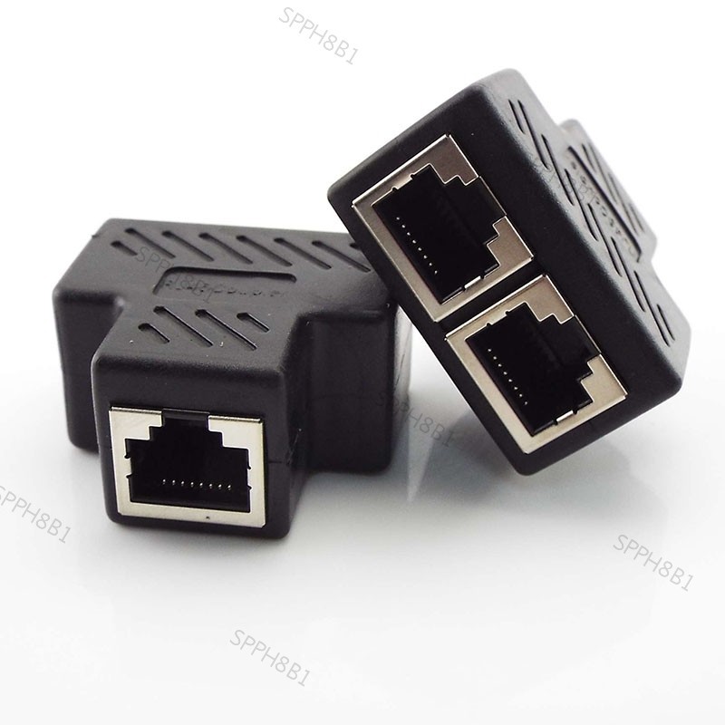 1 To 2 Ways Network Cable Distributor Ethernet Splitter Extender Plug ...
