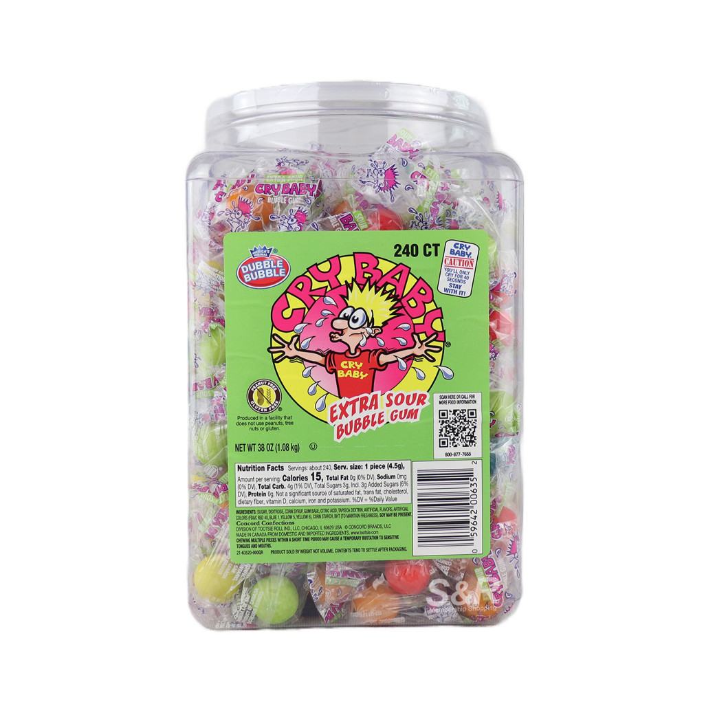 Blue Chips Stocks Cry Baby Extra Sour Bubble Gum 240pcs | Shopee ...
