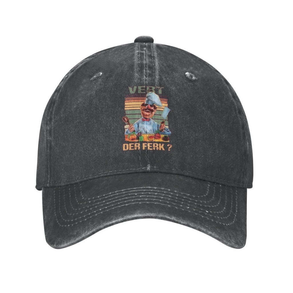 Vert Der Ferk Swedish Chef The Muppet Distressed Personality Cowboy Cap ...