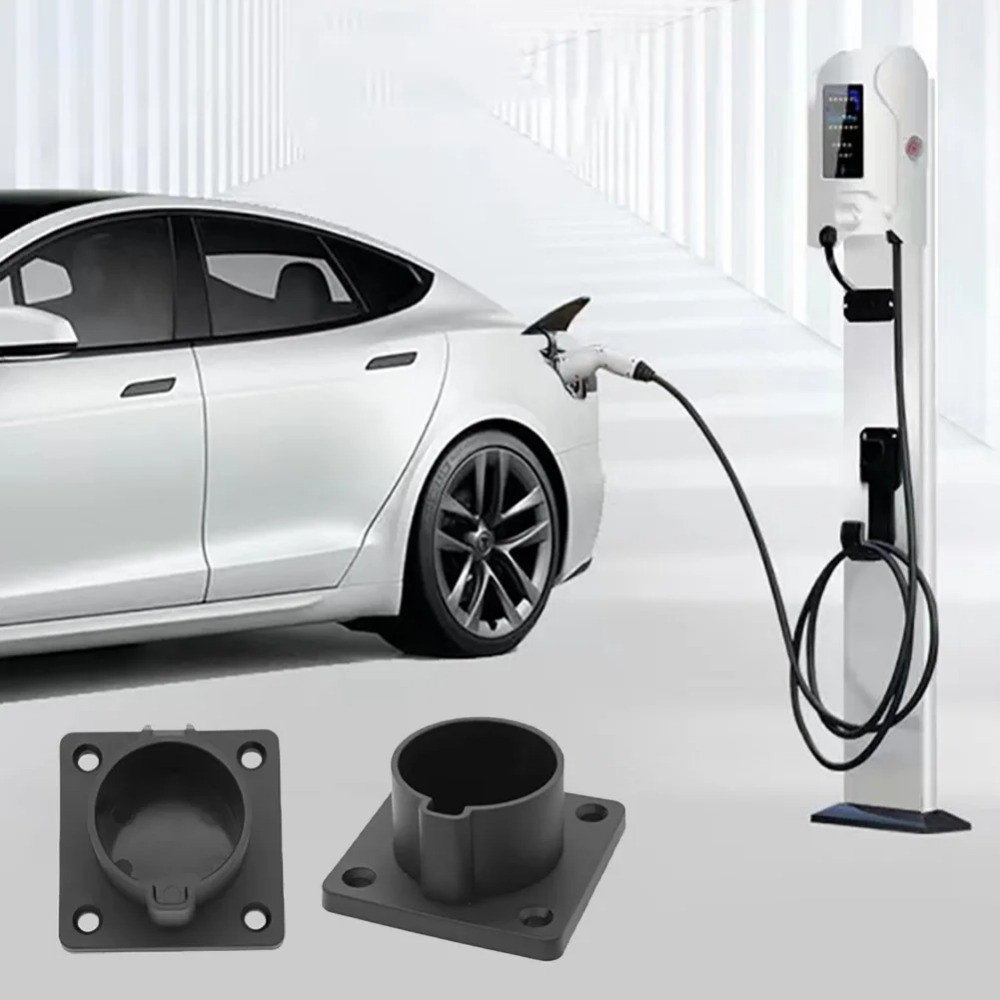 EV Charger Bracket Leather Case Base Type 2 EV Plug Wall Mount EVSE ...