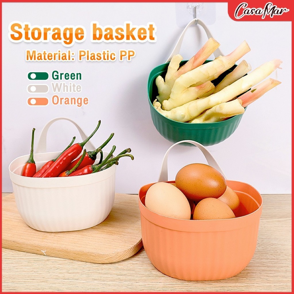C.M. Wall Mounted Storage Basket Kitchen Organizer Multi Purpose Baskets | Shopee Philippines