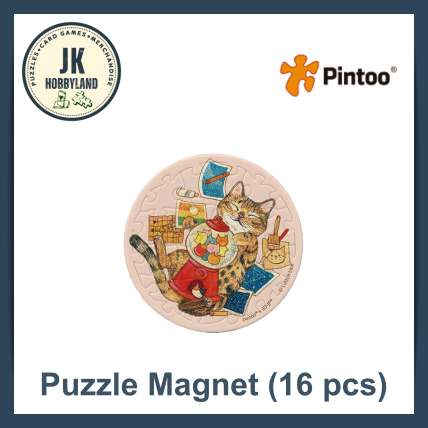 Pintoo Puzzle Magnet - Cotton Lion - Tabby Cat (16 puzzle pcs) | JK | Shopee Philippines