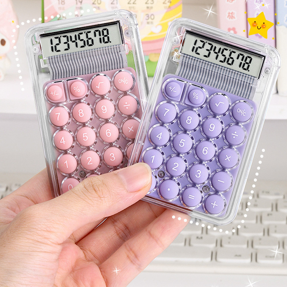 Solid Color Cute Mini Calculator Portable School Students Multi ...