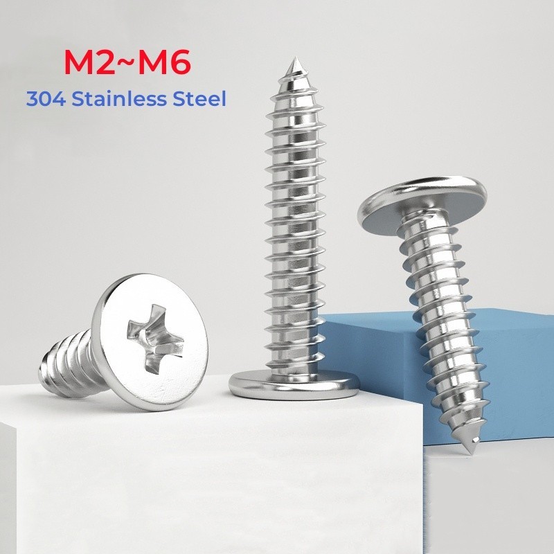 CA 304 Stainless Steel Super Ultra Thin Flat Wafer Cross Phillips Head Screw M2 M2.3 M2.6 M3 M4 ...