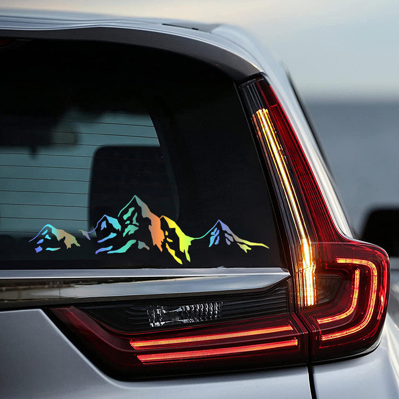 Unique Simple Stickers Mountain Peak Snow Mountain Decoration Decals ...