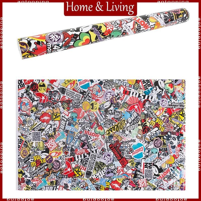 AOTO Rock Panda Cartoon Graffiti Car Sticker Bomb Wrap Sheet Decal ...
