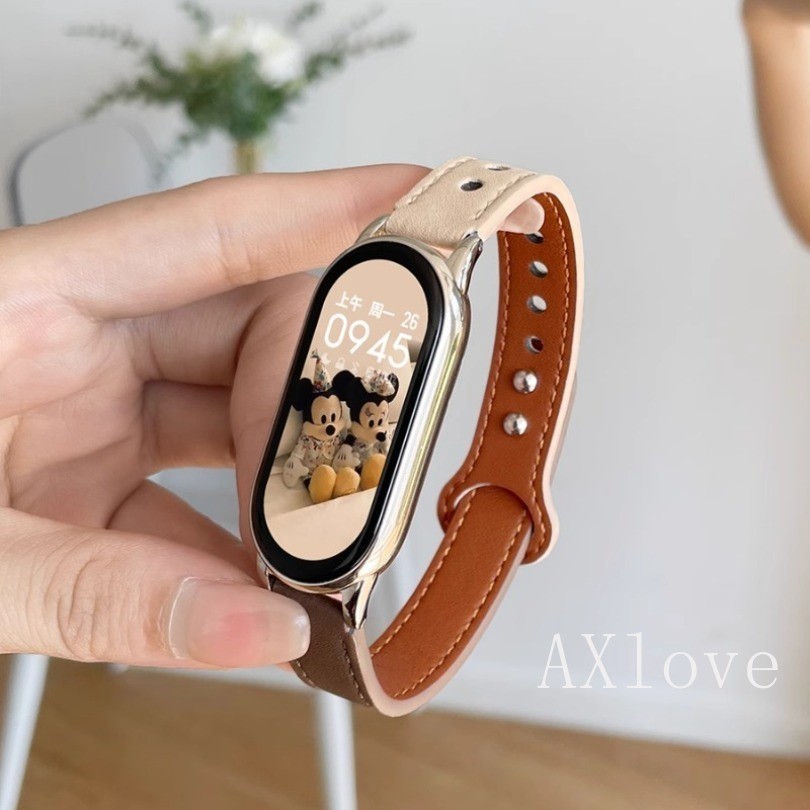 Elegant Leather Strap for Xiaomi Mi Band 9 8 7 NFC Watch Band for ...