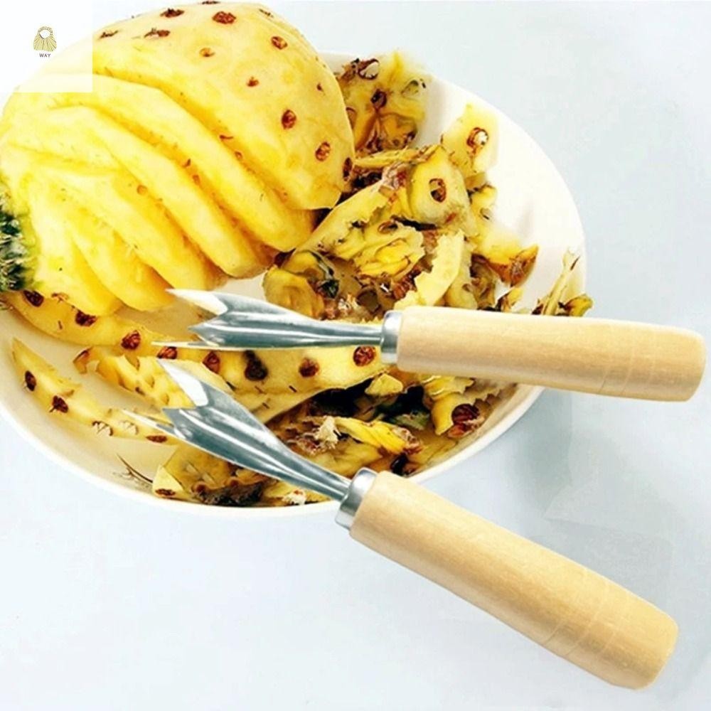 WAY Pineapple Seed Remover, Wooden Handle Stainless Steel Pineapple ...