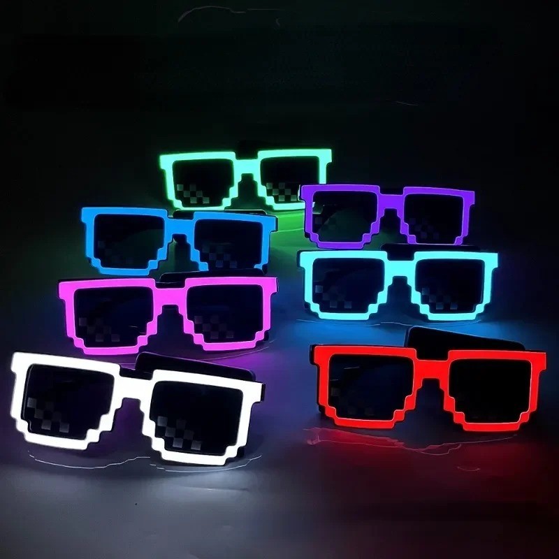 New Wireless LED Glasses Luminous Glow Flashing Mosaic Eyewear ...