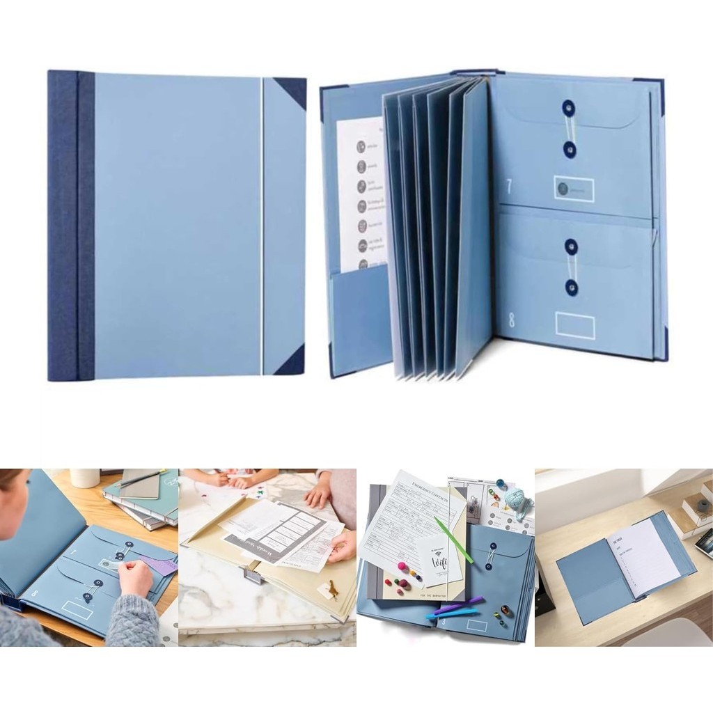 Folio Folders with Pockets - Accordion File Organizer for Paper, Bill ...