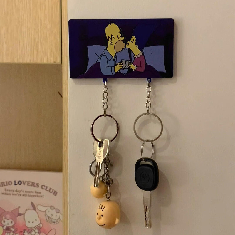 Simpsons Couple Keychain Anime Cartoon Crayon Shin-chan Howl's Moving ...