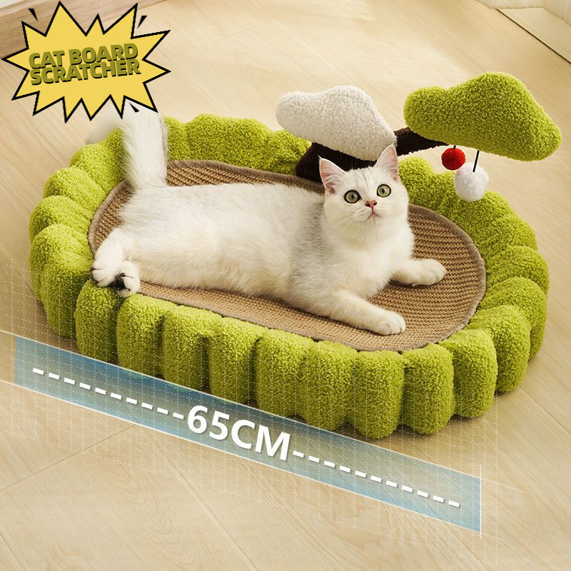 2 in 1 Pet Cat Scratching Board Cat Bed Pet Cat Toy Sisal Oval Basin ...