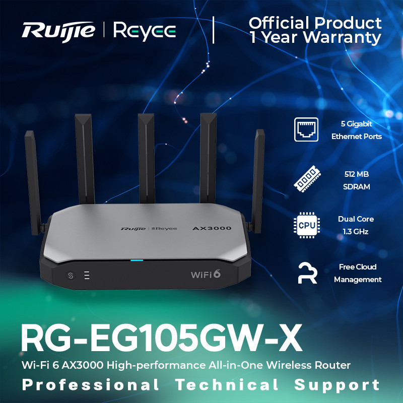 Ruijie-Reyee RG-EG105GW-X Wi-Fi 6 AX3000 High-performance All-in-One Wireless Router | Shopee ...