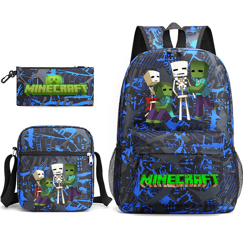 MINECRAFT Backpack Set Campus Student School Bag Shoulder Bag Pencil ...