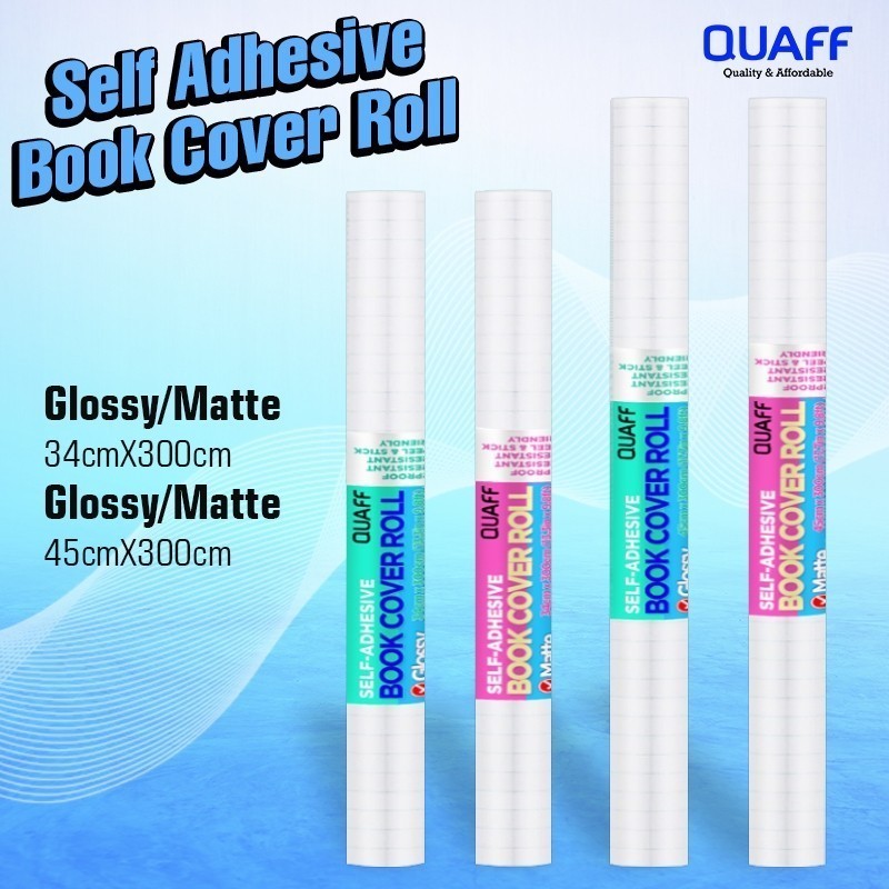 Quaff Self Adhesive Book Cover Roll Matte / Glossy 300cm Long | XPD ...