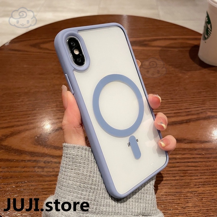 JUJI Luxury Clear Casing For iPhone X XR XS Max 7 8 Plus Ultra Clear Magnetic Wireless Charging ...