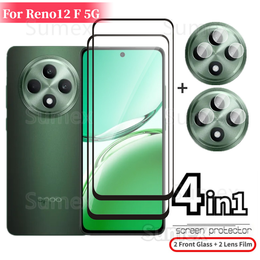 4in1 Tempered Glass For OPPO Reno12 F CPH2637 CPH2687 2024 4G 5G Screen ...