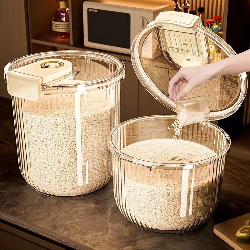 8KG/12KG Rice Dispenser and Storage with measuring cup sealed grain ...